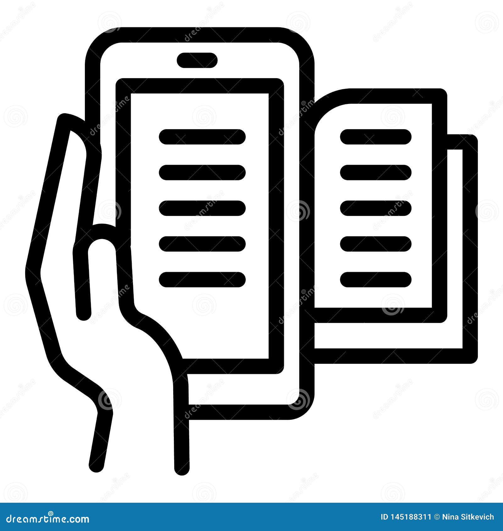 Smartphone Scan Icon, Outline Style Stock Vector - Illustration of ...