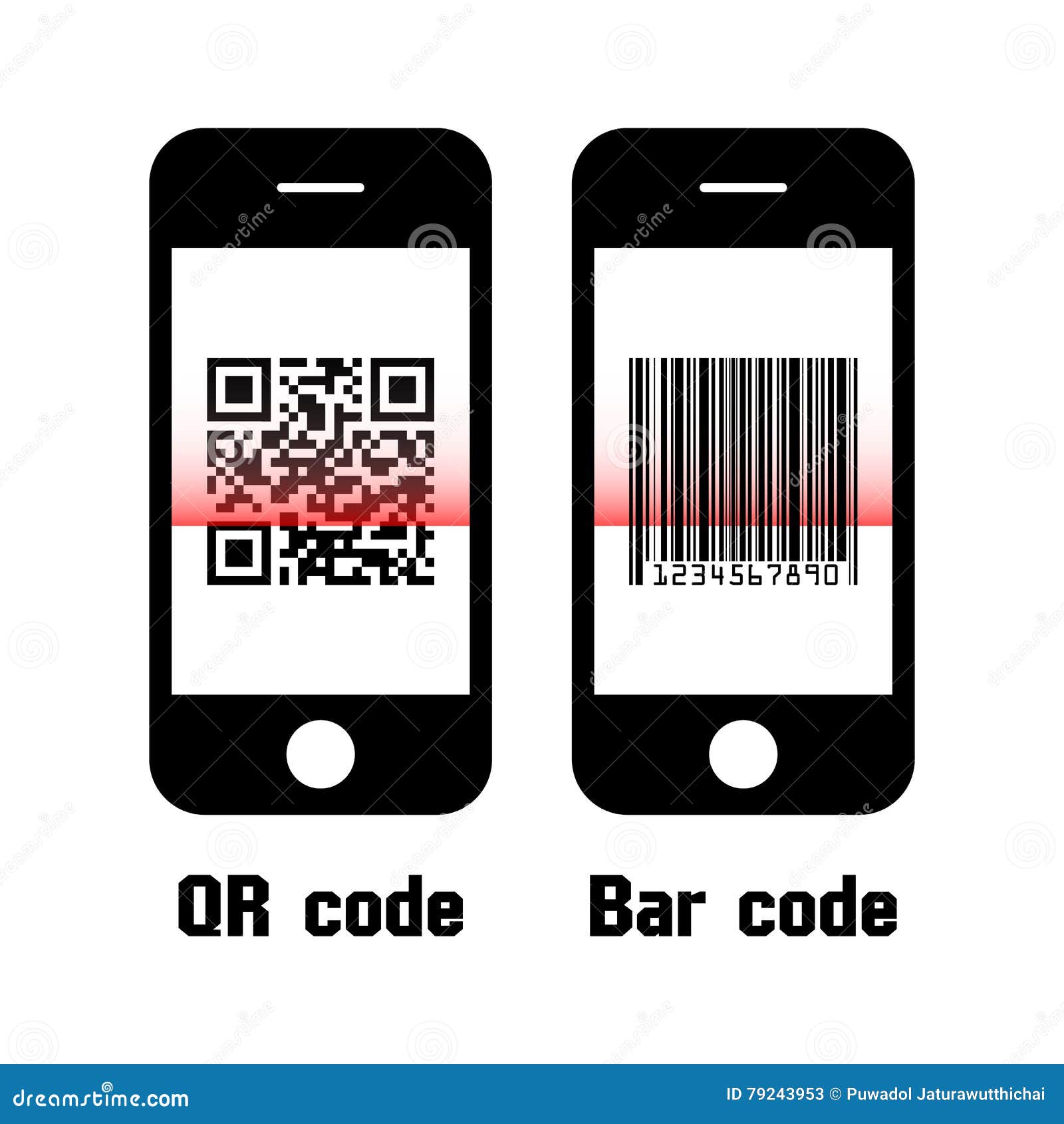 Smartphone Scan QR Code and Bar Code . Flat Design Stock Vector ... Smartphone Scan QR Code and Bar Code . Flat Design Stock Vector ...