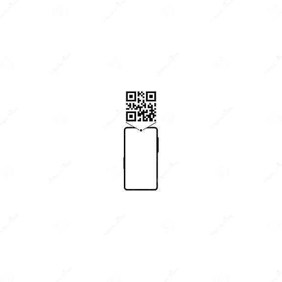 Smartphone Scan QR Code Icon Isolated on White Background Stock ...