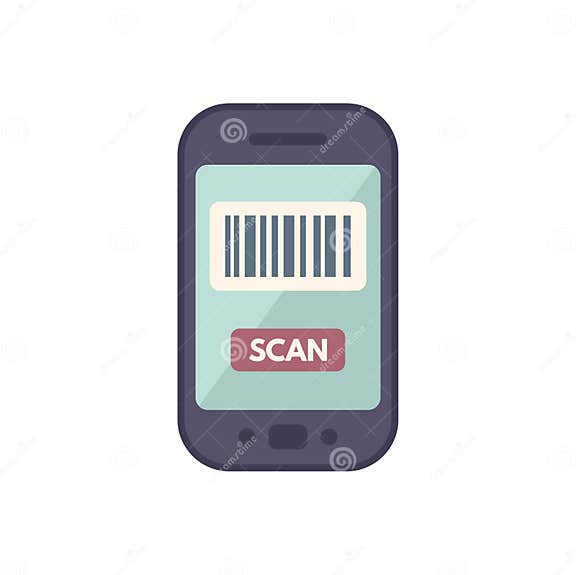 Smartphone Scanning Barcode with Scan Button on Screen Stock ...