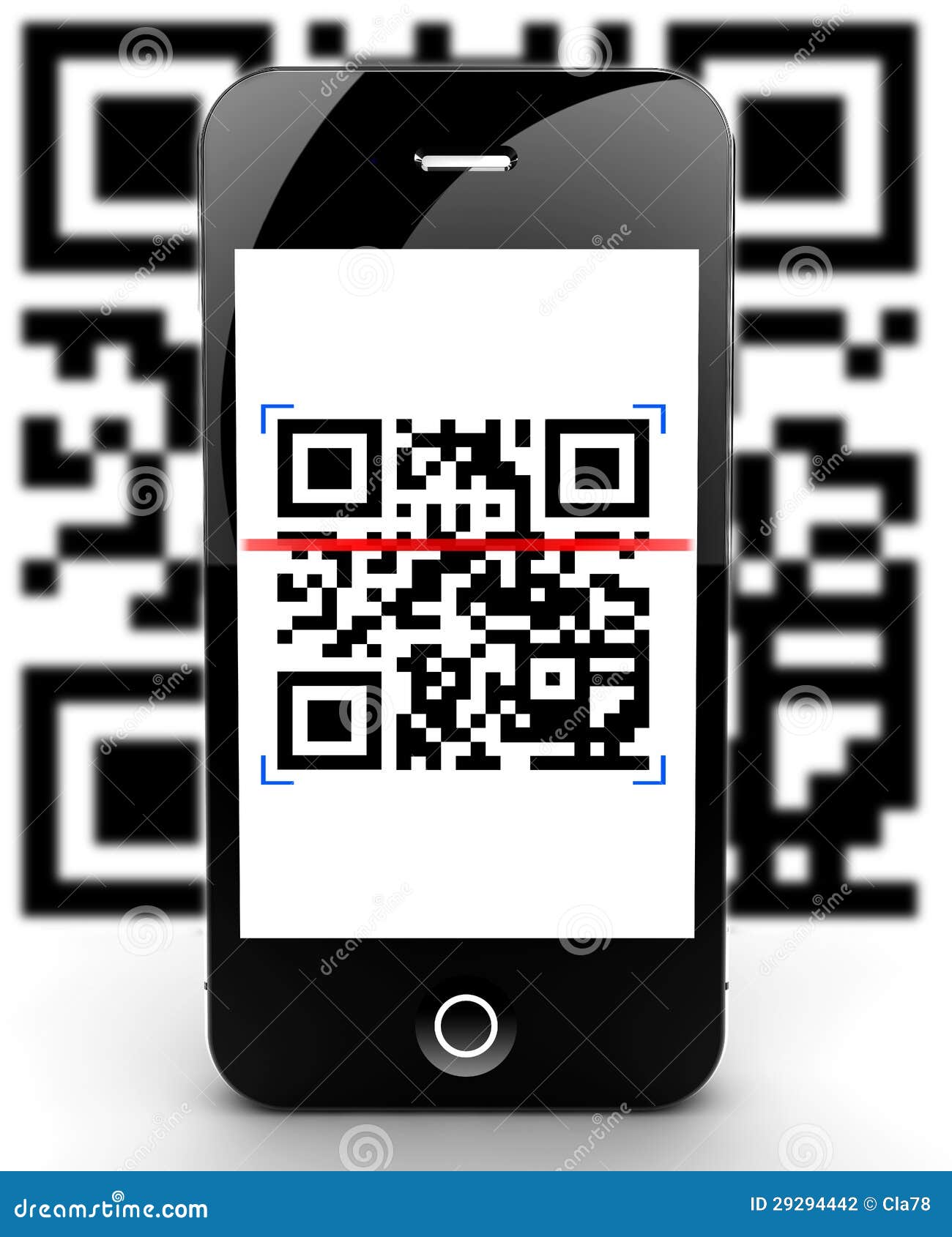Smartphone Scanning Code Out of Focus Stock Illustration - Illustration ...