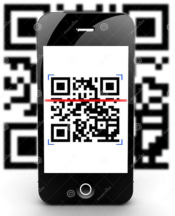 Smartphone Scanning Code Out of Focus Stock Illustration - Illustration ...