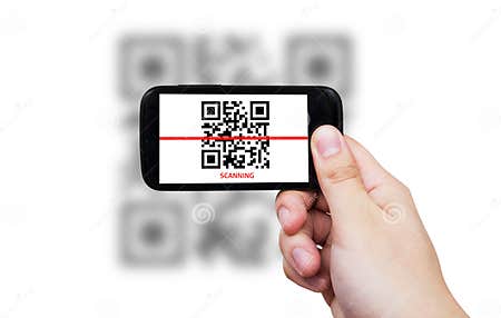 Smartphone Scanning QR Code Stock Photo - Image of barcode ...