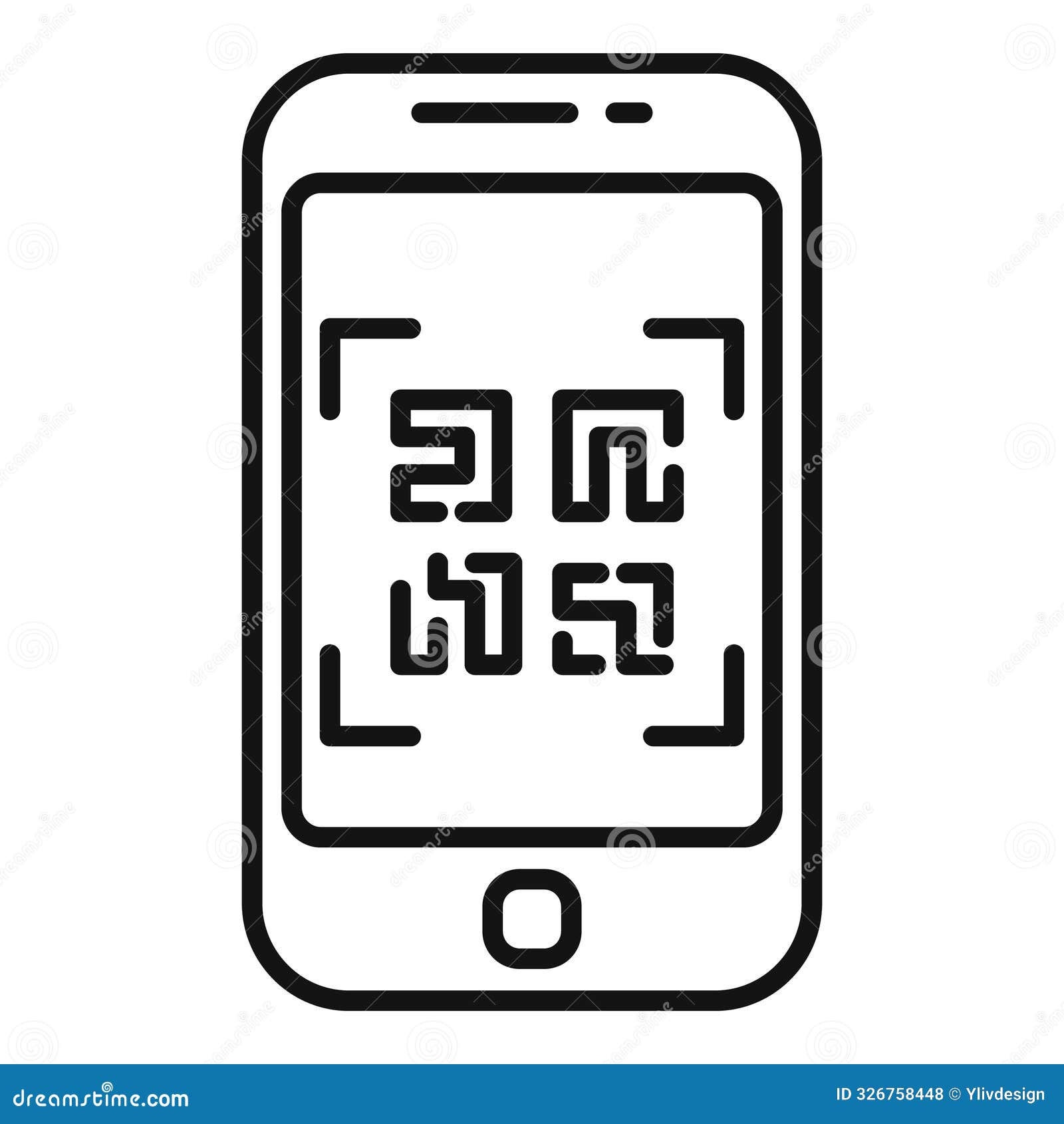 Smartphone Scanning Qr Code Icon, Mobile Scan Payment Concept Stock ...