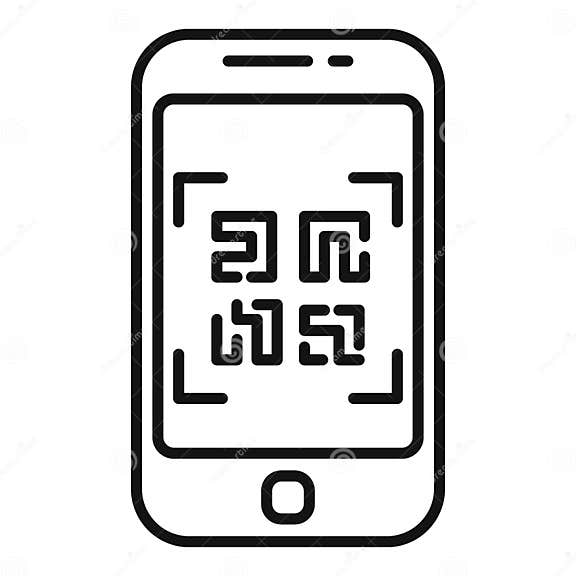 Smartphone Scanning Qr Code Icon, Mobile Scan Payment Concept Stock Vector - Illustration of ...