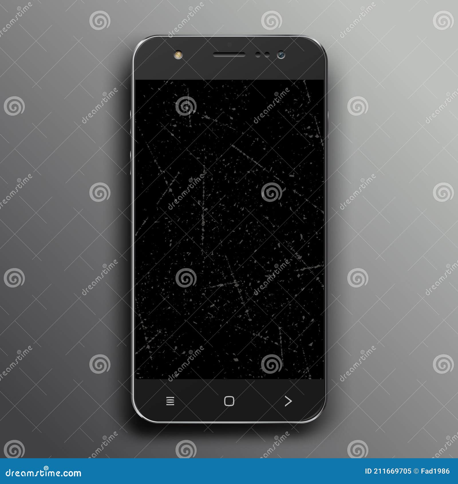 Smartphone with a Scratched Screen Stock Vector - Illustration of ...