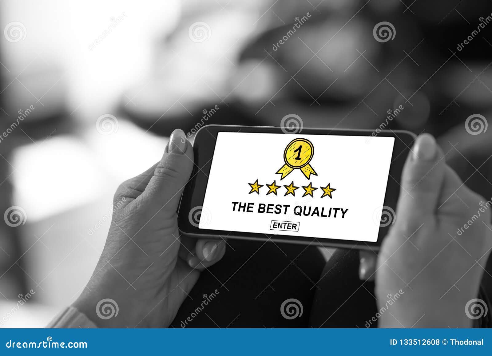 Best Quality Concept on a Smartphone Stock Photo - Image of ...