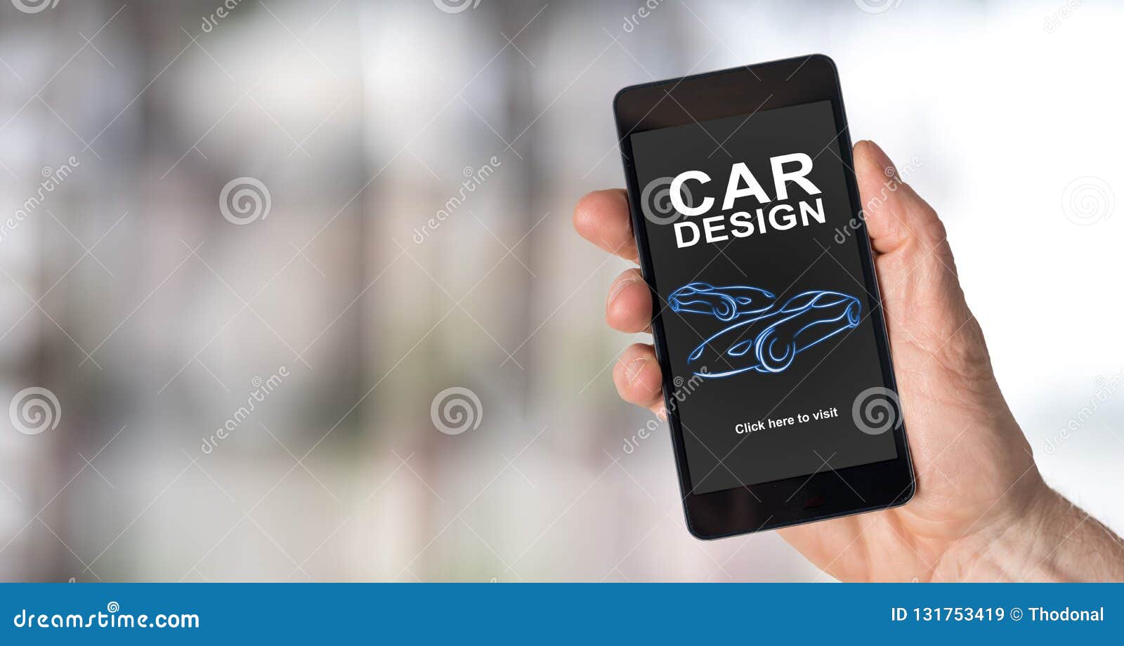 Car Design Concept on a Smartphone Stock Image - Image of transport ...