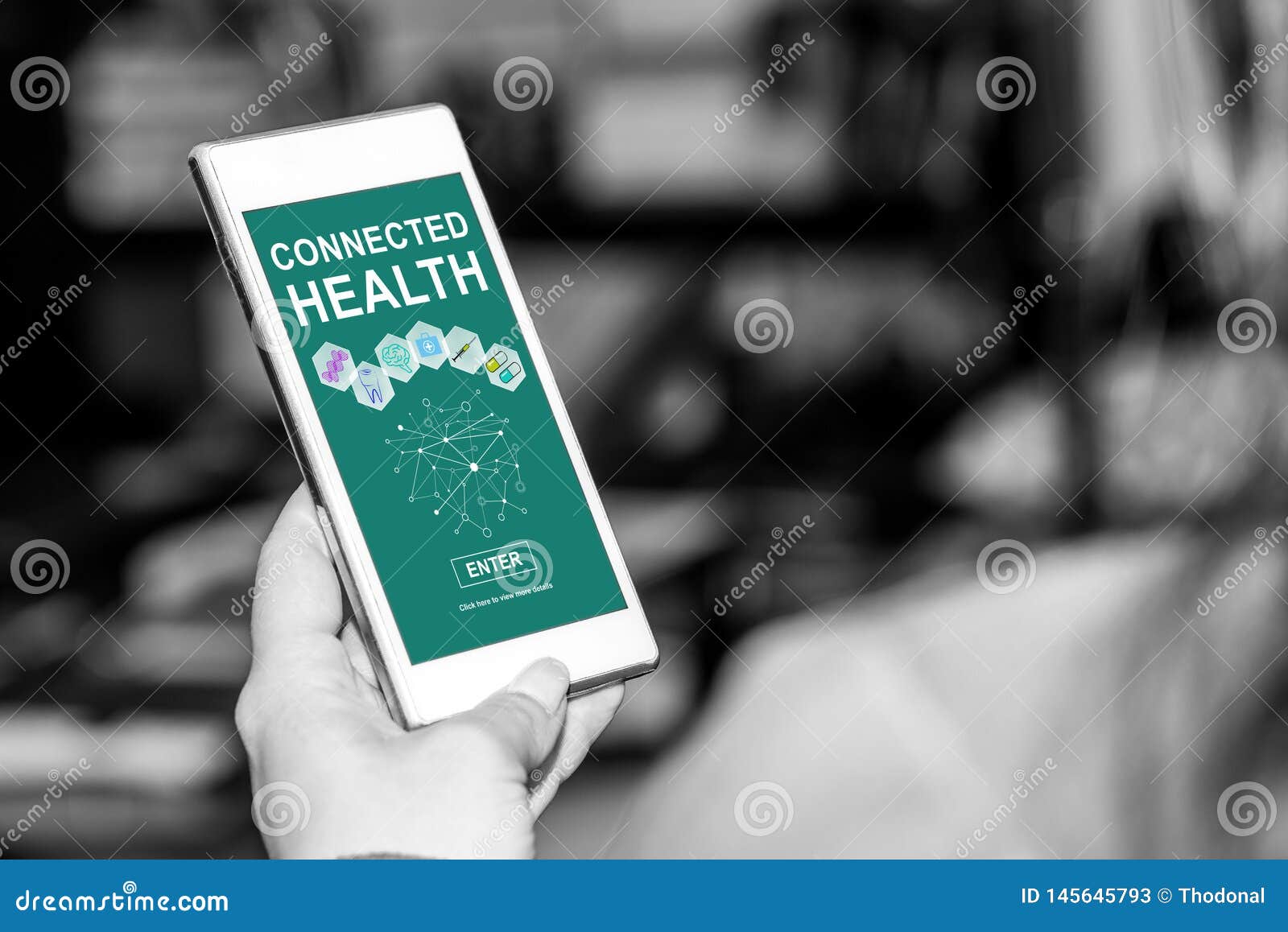 Connected Health Concept on a Smartphone Stock Image - Image of hand ...