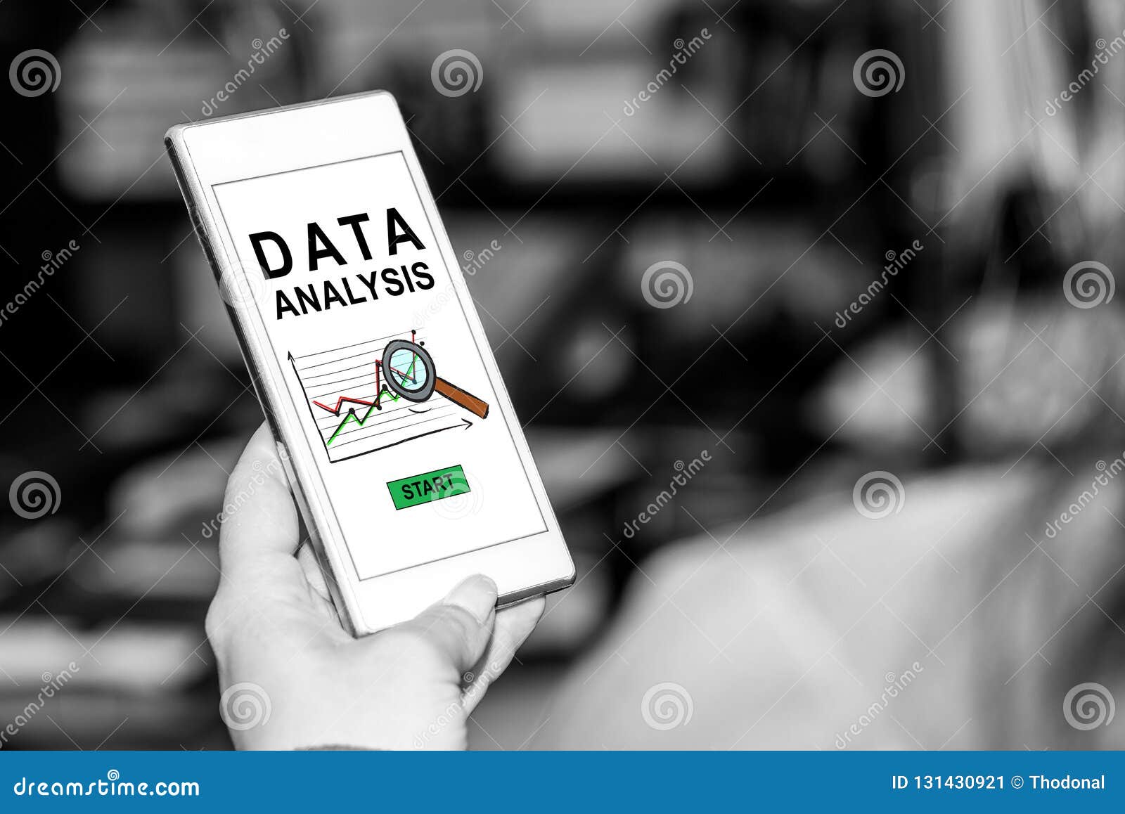 Data Analysis Concept on a Smartphone Stock Image - Image of hand ...