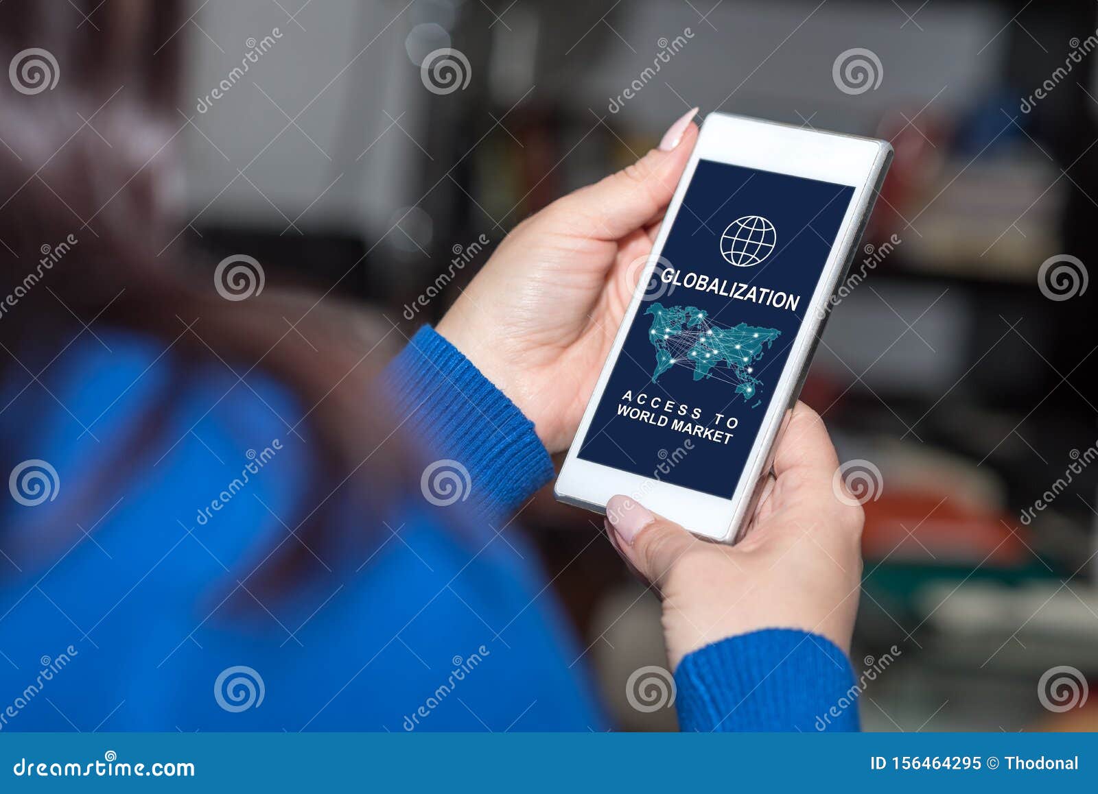 Globalization Concept on a Smartphone Stock Image - Image of market ...