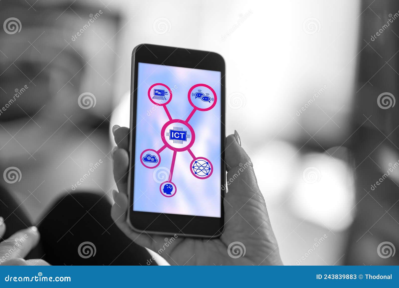 Ict Concept on a Smartphone Stock Image - Image of cloud, network ...