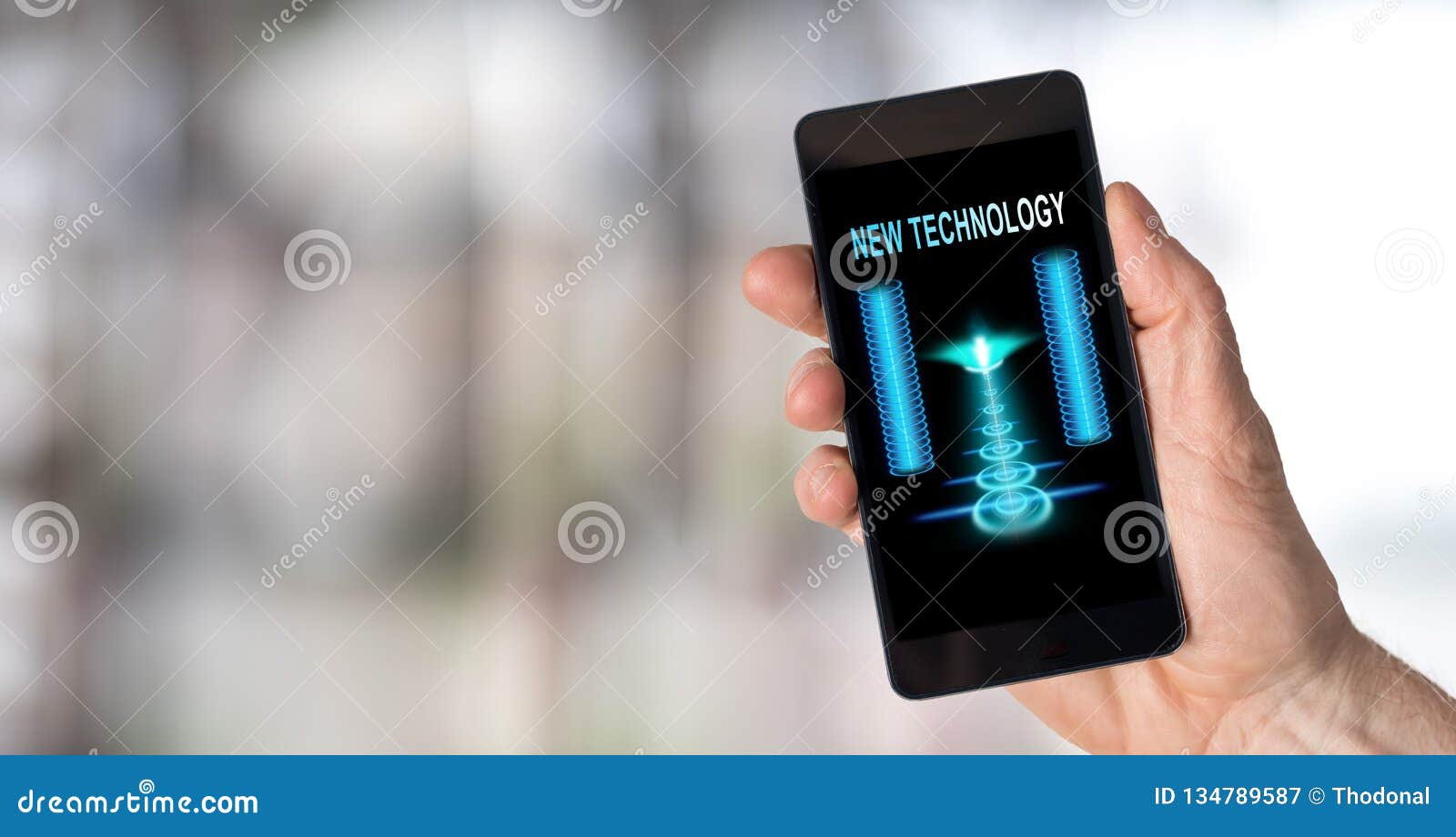 New Technology Concept on a Smartphone Stock Image - Image of bright ...