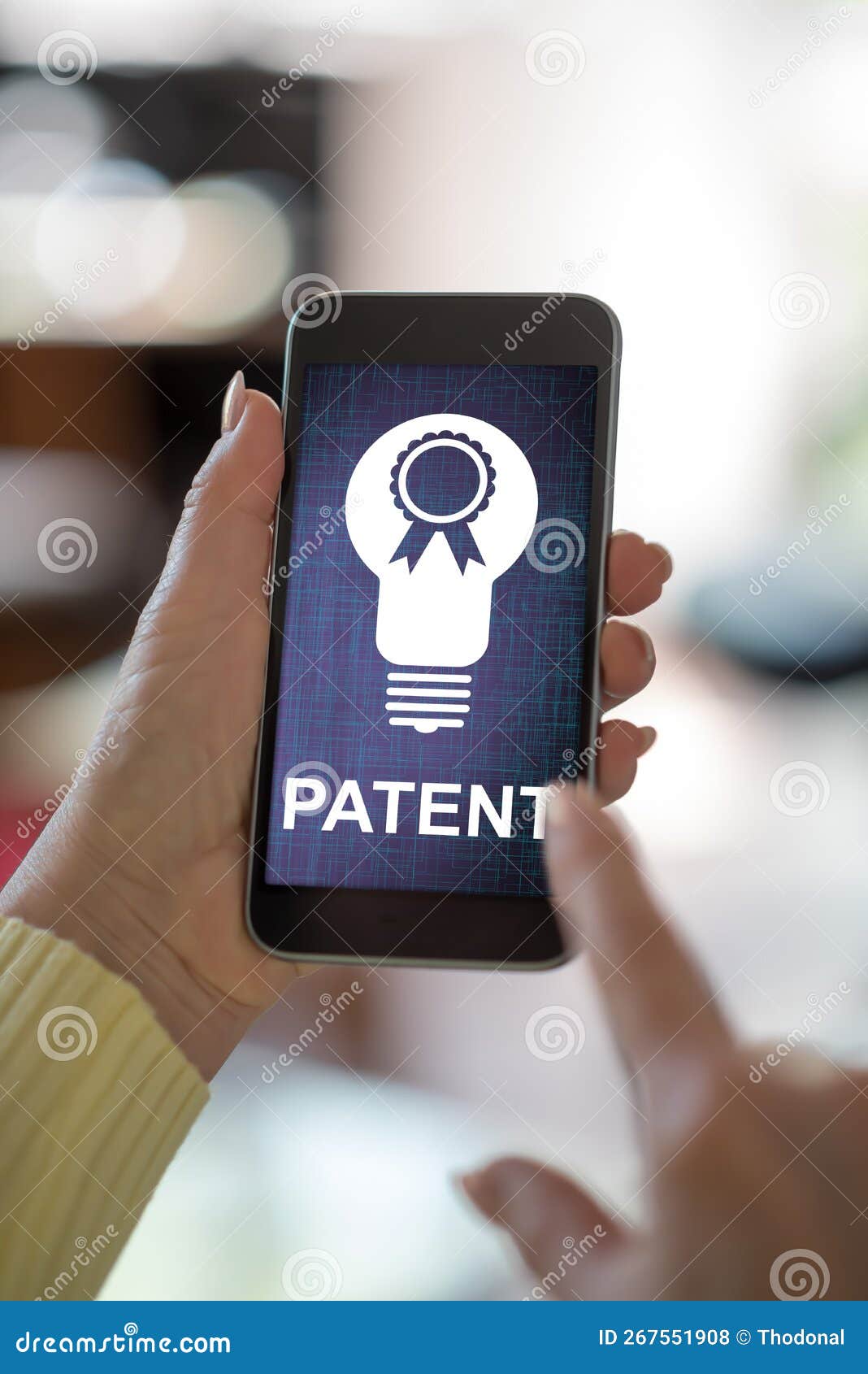 Patent Concept on a Smartphone Stock Photo - Image of protection ...