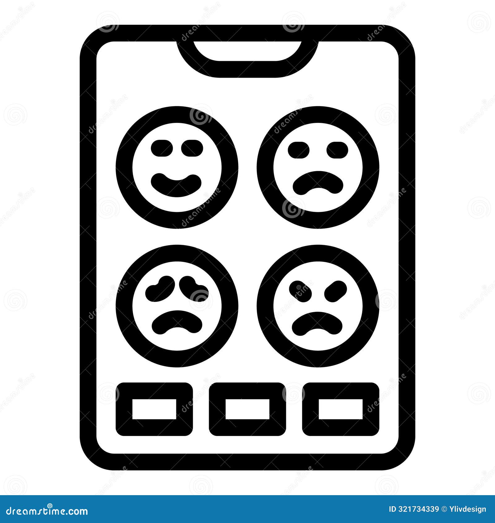 Smartphone Screen Displaying a Range of Emotions for Feedback Purposes ...