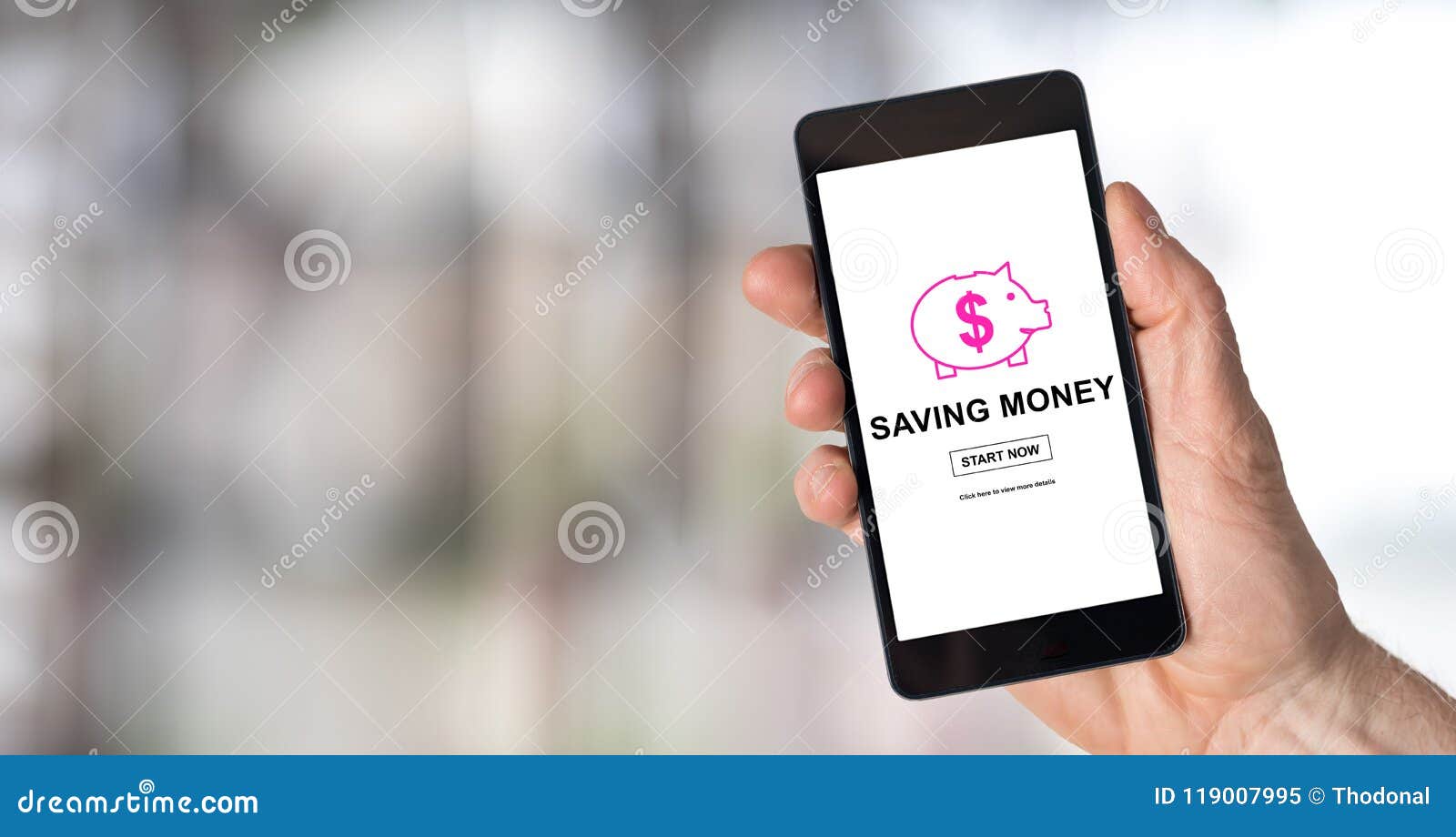 Saving Money Concept on a Smartphone Stock Image - Image of fund ...