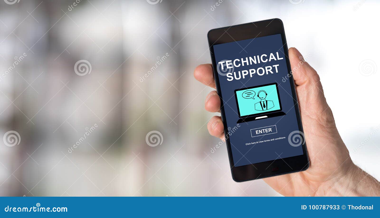 Technical Support Concept on a Smartphone Stock Image - Image of ...