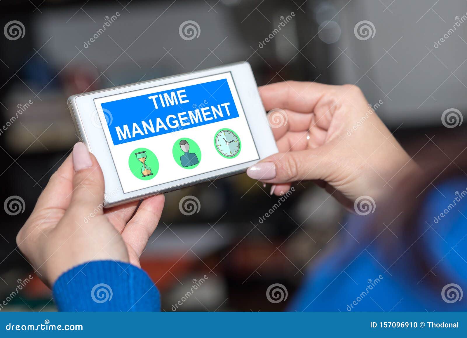 Time Management Concept on a Smartphone Stock Photo - Image of fast ...