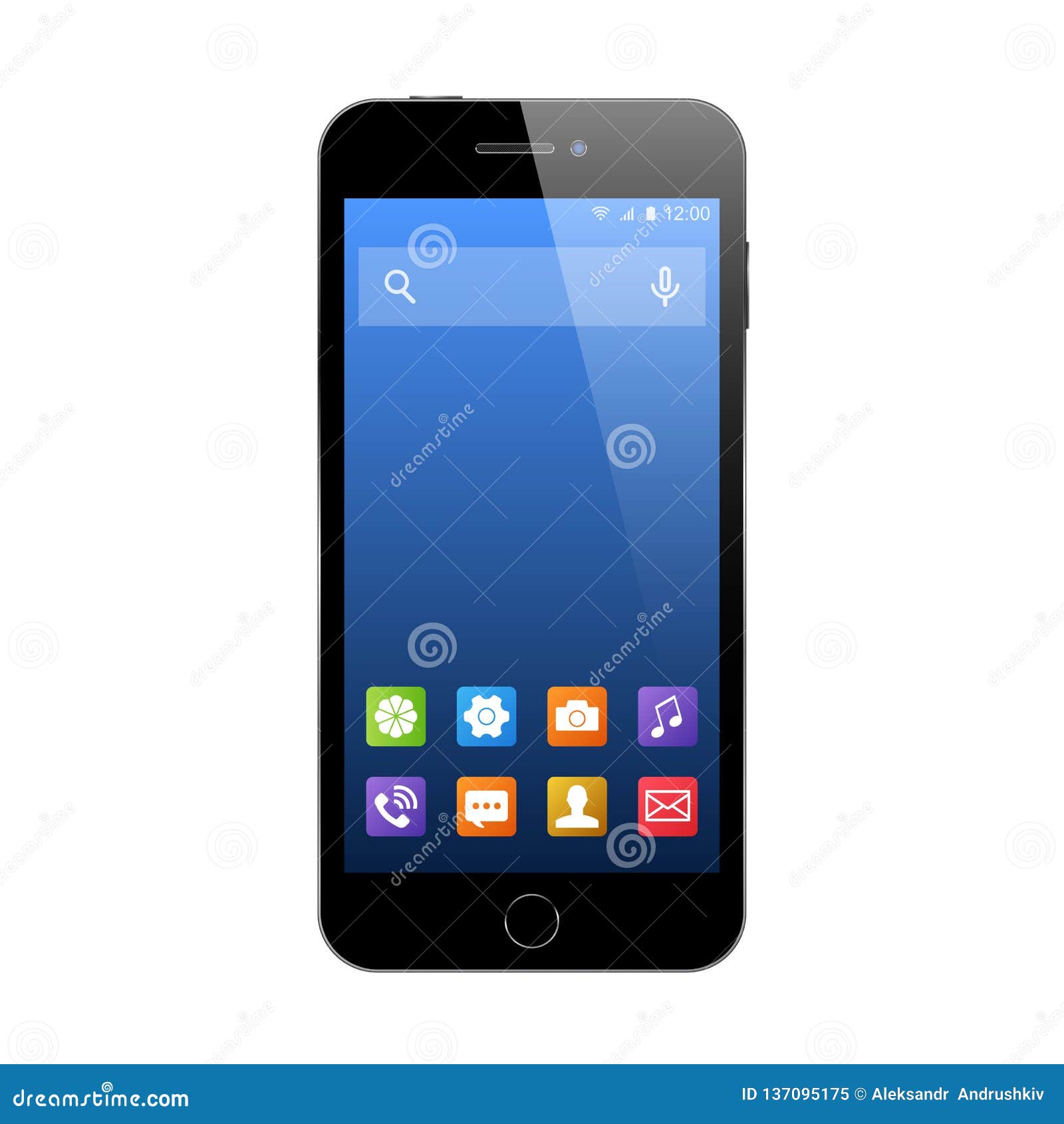 Smartphone with Screen Icons Stock Vector - Illustration of symbol ...