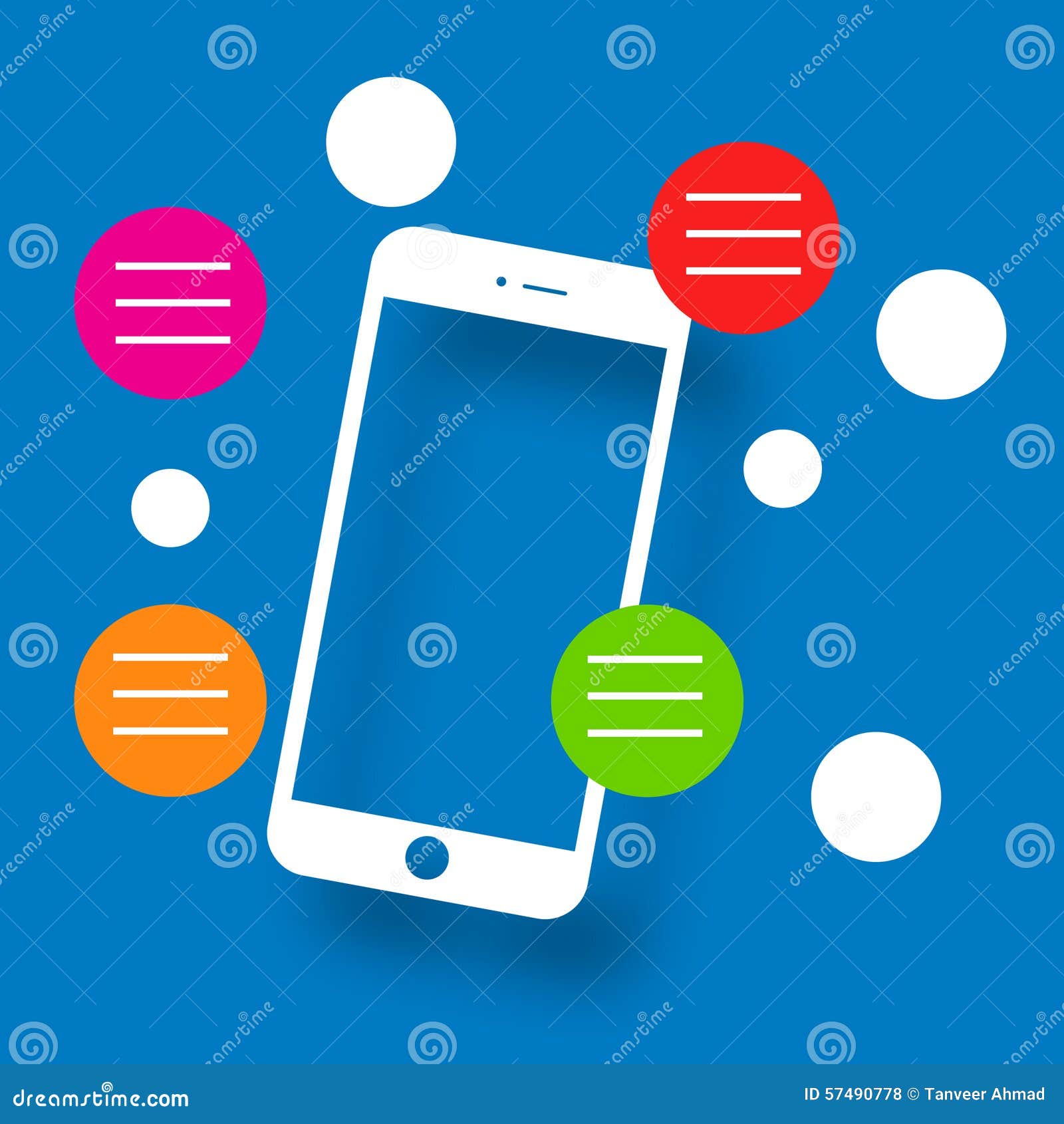 Smartphone Screen Icons Collage Stock Illustration - Illustration of ...