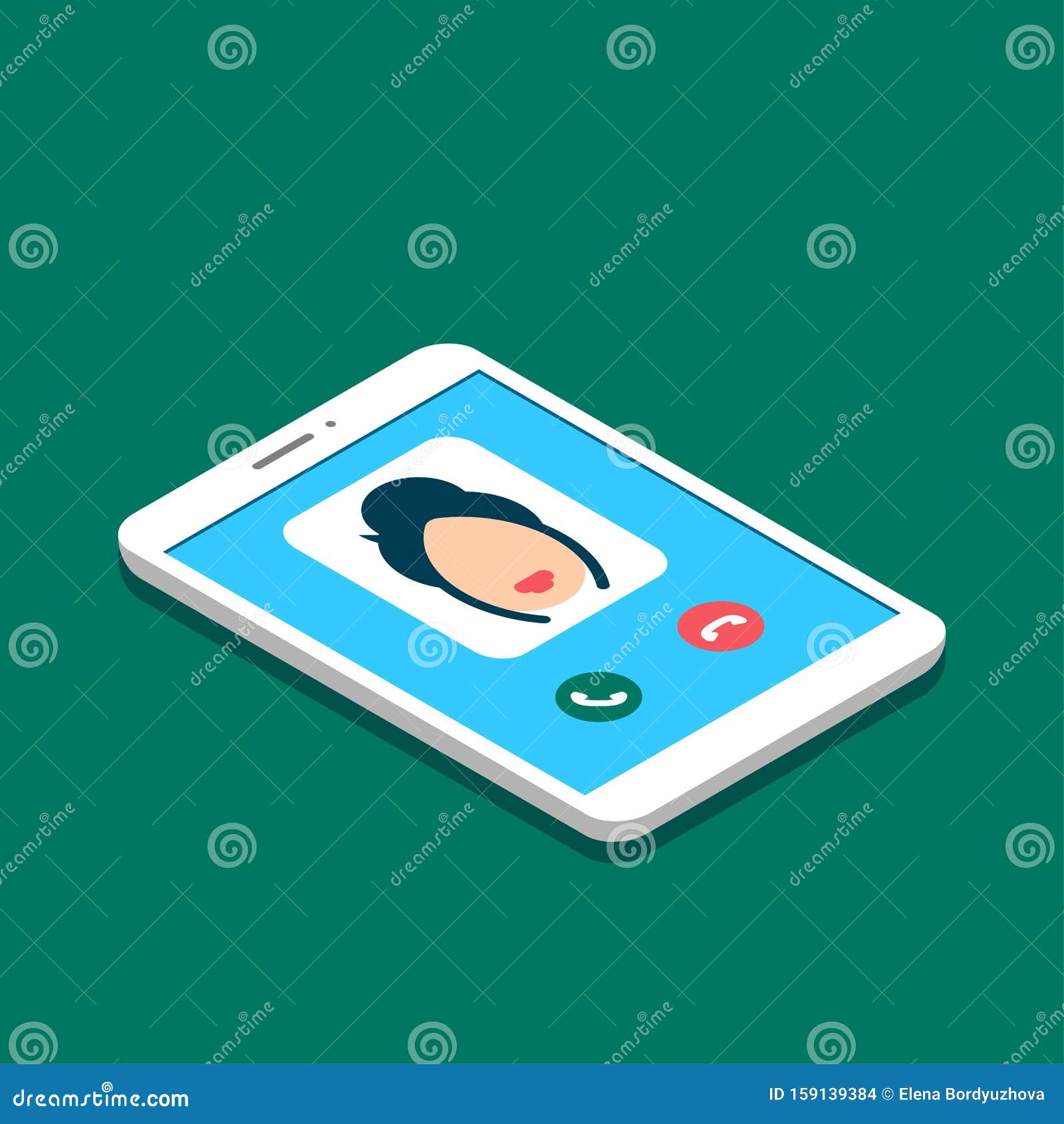Smartphone Screen with Incoming Call Stock Vector - Illustration of ...