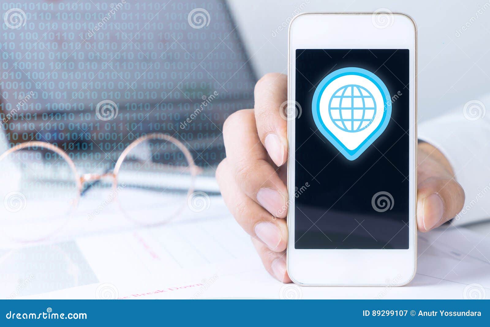 Smartphone Screen with Internet Icon Stock Image - Image of application ...