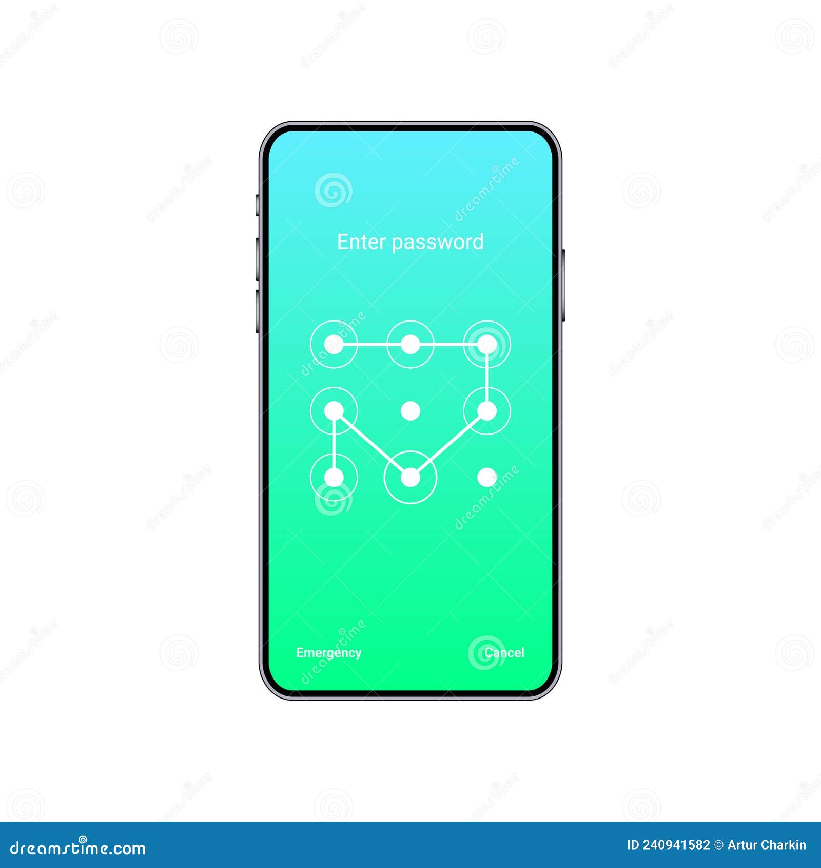 Smartphone Screen Lock Pattern with Pattern Password. Stock Vector ...