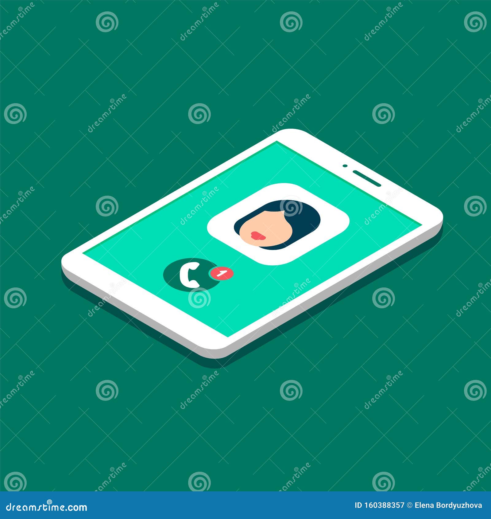 Smartphone Screen with Missed Call Stock Vector - Illustration of media ...