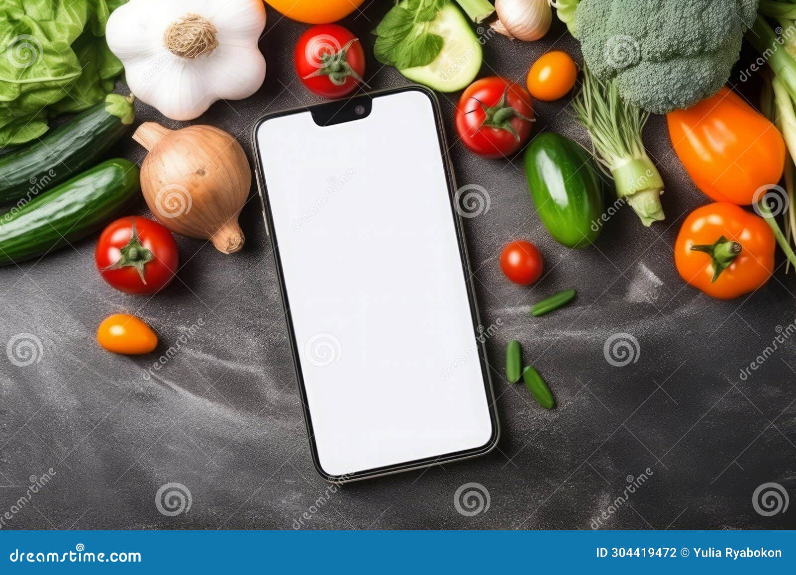 Smartphone Screen Mockup on Table. Generate Ai Stock Photo - Image of ...
