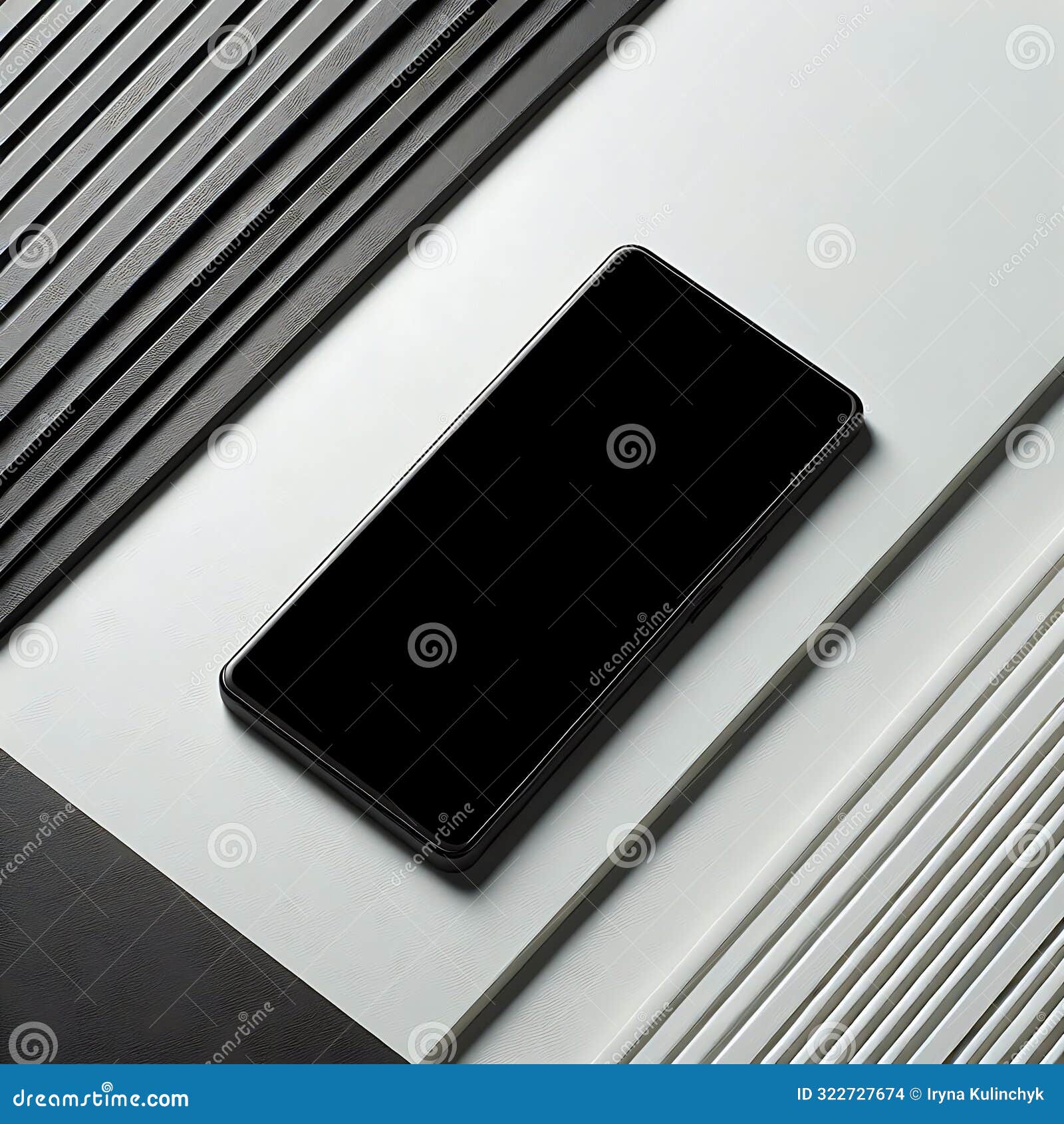 The Smartphone with the Screen Off is Lying on a White Surface ...