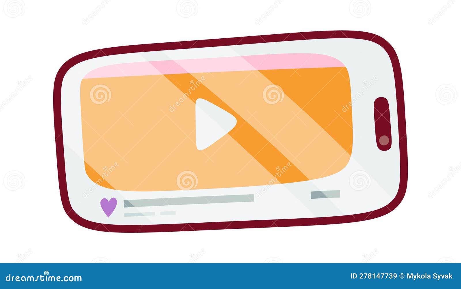 Smartphone Screen Playing Video Stock Vector - Illustration of stream ...