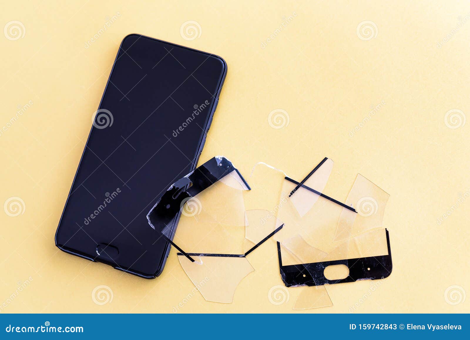 Smartphone with Screen Protect Glass Cover in Colored Background Stock ...