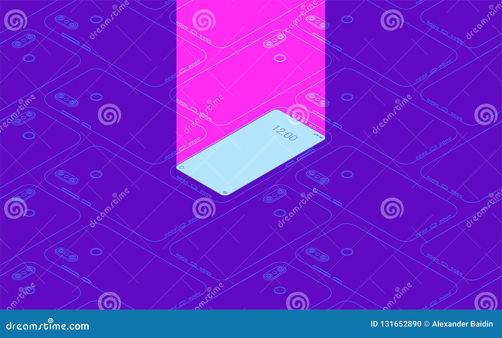 Smartphone Seamless Flat Isometric Pattern For Background Vector ...