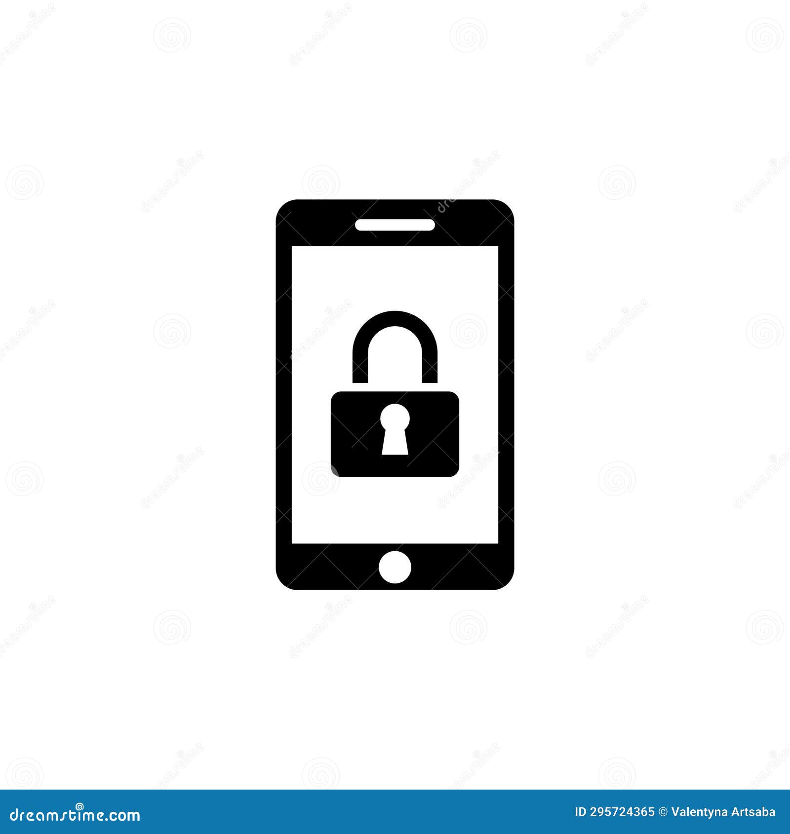 Smartphone with Security Lock System, Phone and Padlock. Flat Vector ...