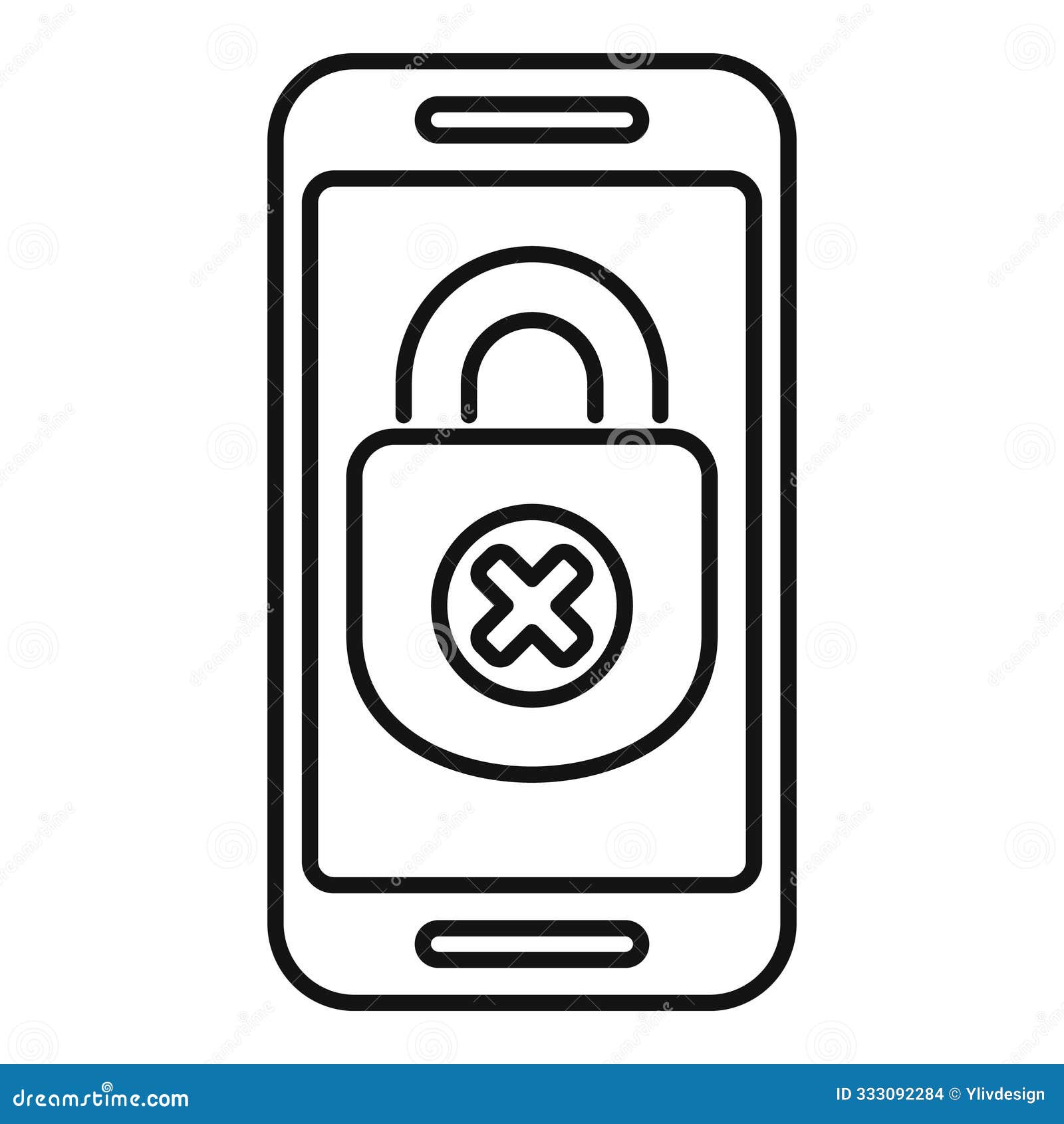 Smartphone Security Problem with Closed Lock Icon Showing Error Stock ...