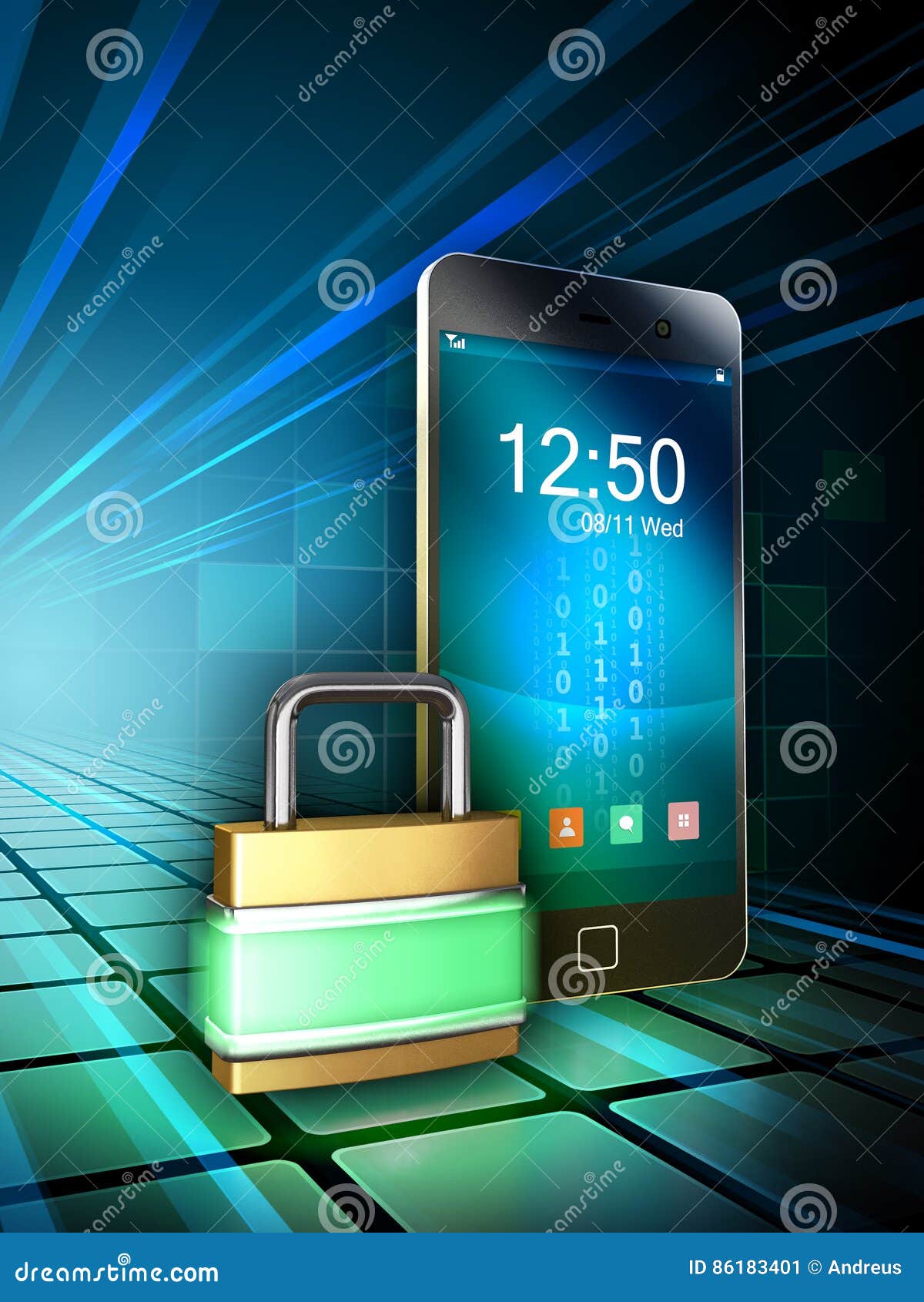 Smartphone security stock illustration. Illustration of phone - 86183401
