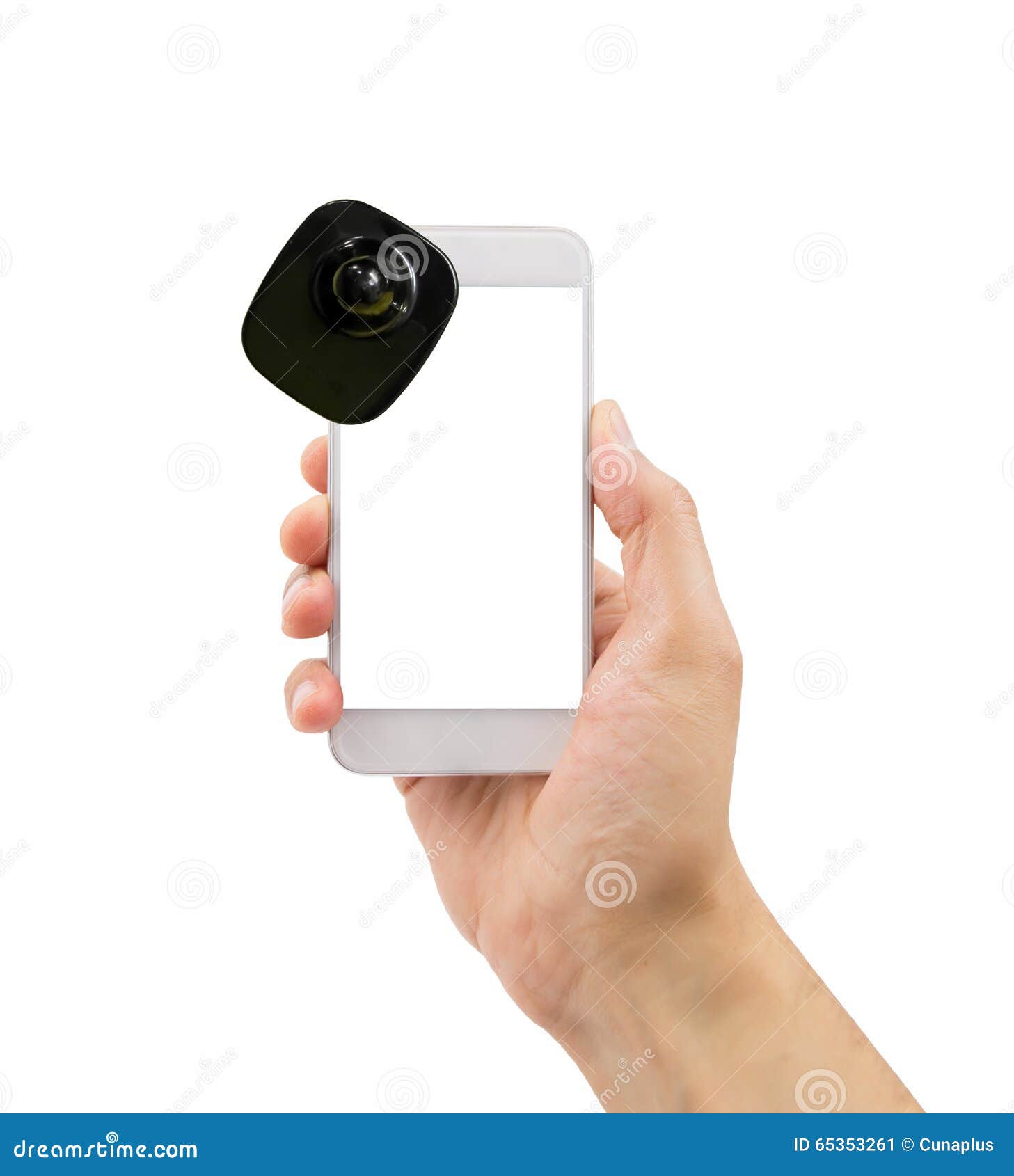 Smartphone with Security Tag Stock Image - Image of phone, hand: 65353261