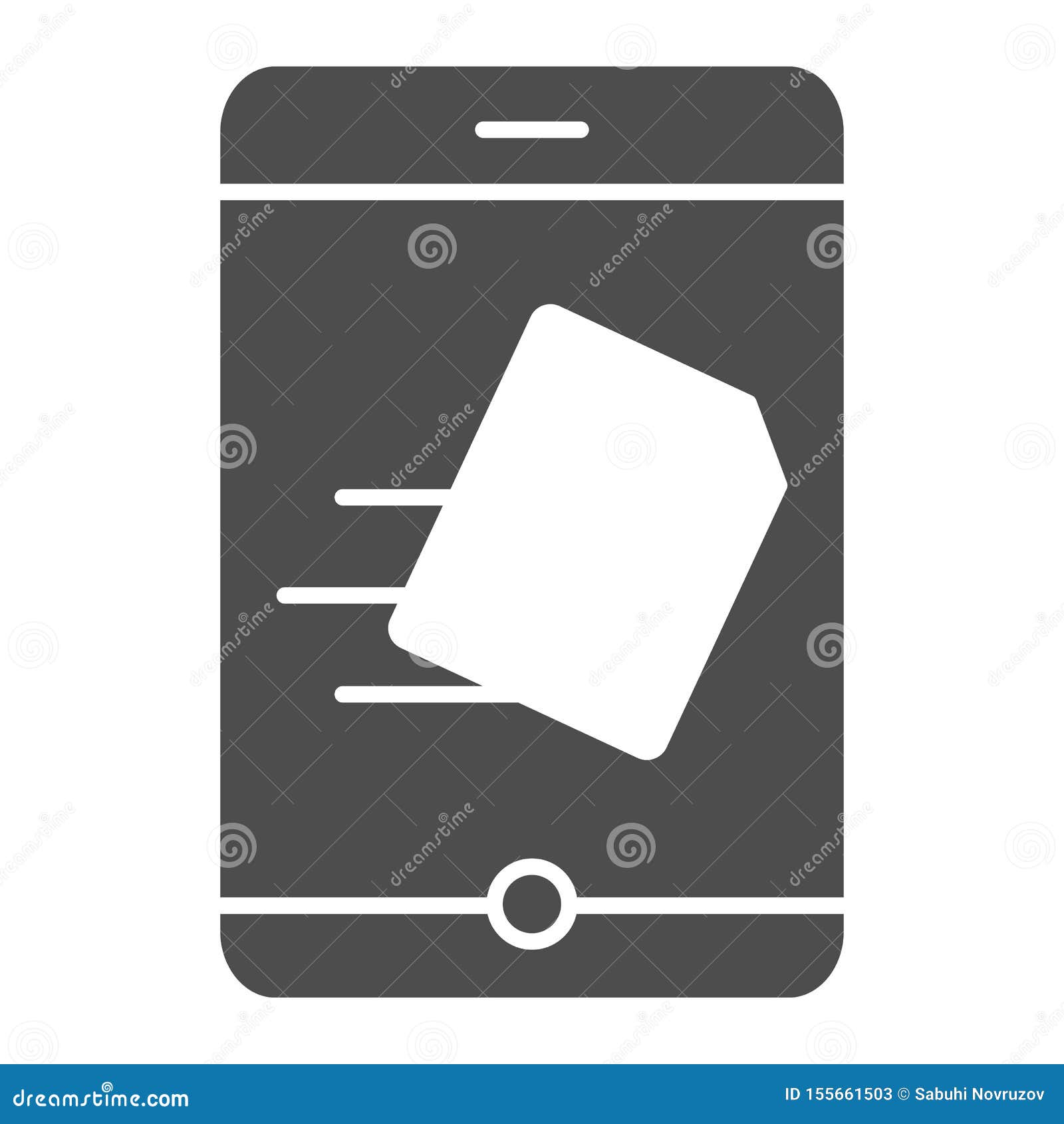 Smartphone Sending Document Solid Icon. File Transfer on Phone Vector ...