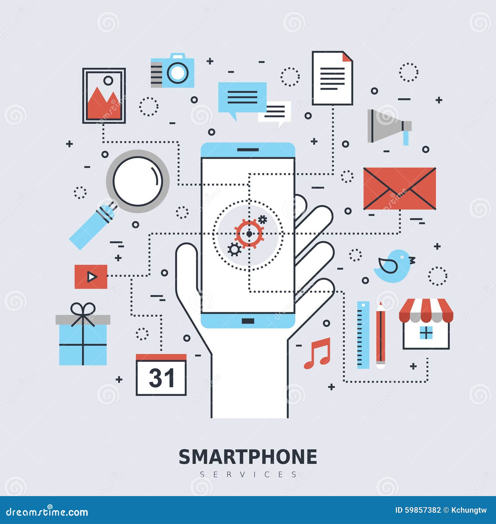 Smartphone Services Concept Stock Vector - Illustration of concept ...