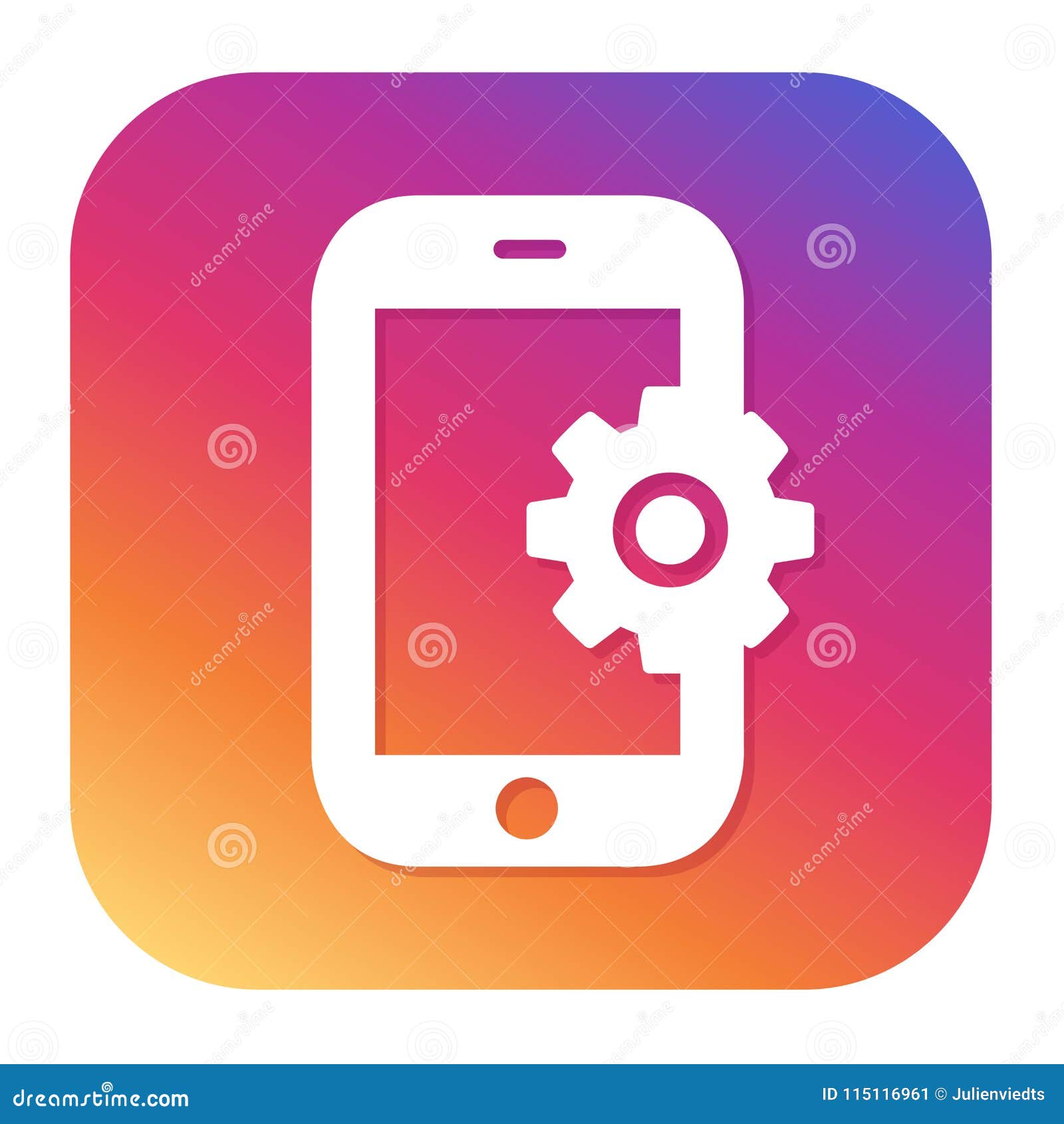 Smartphone Settings Icon with Hipster Button. Phone Button. Support ...