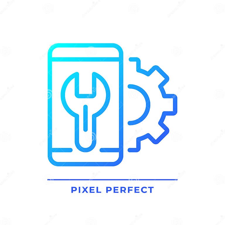 Smartphone Settings Pixel Perfect Gradient Linear Vector Icon Stock ...