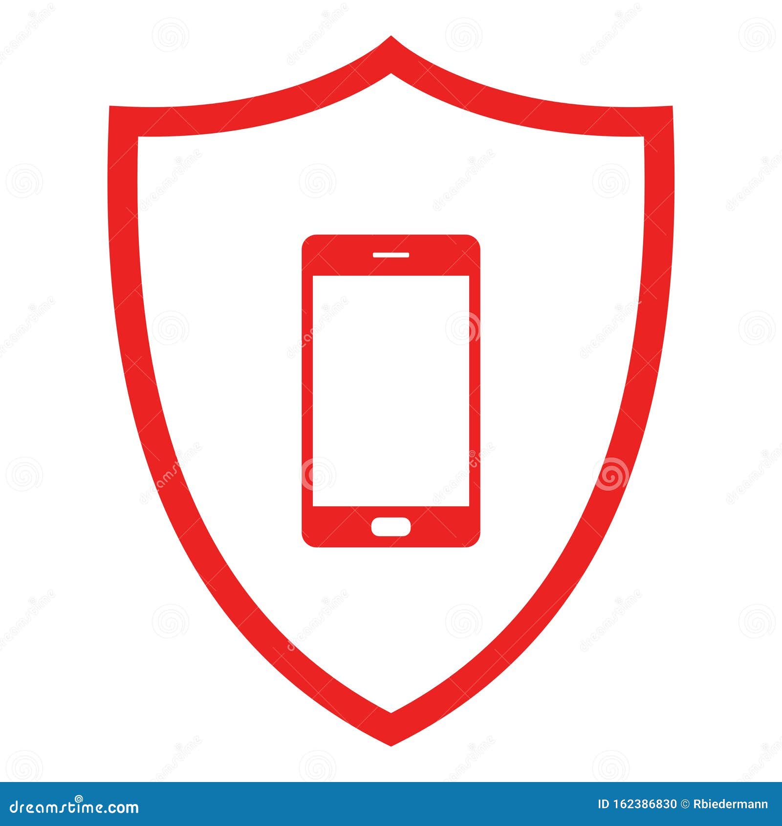 Smartphone and shield stock vector. Illustration of phone - 162386830
