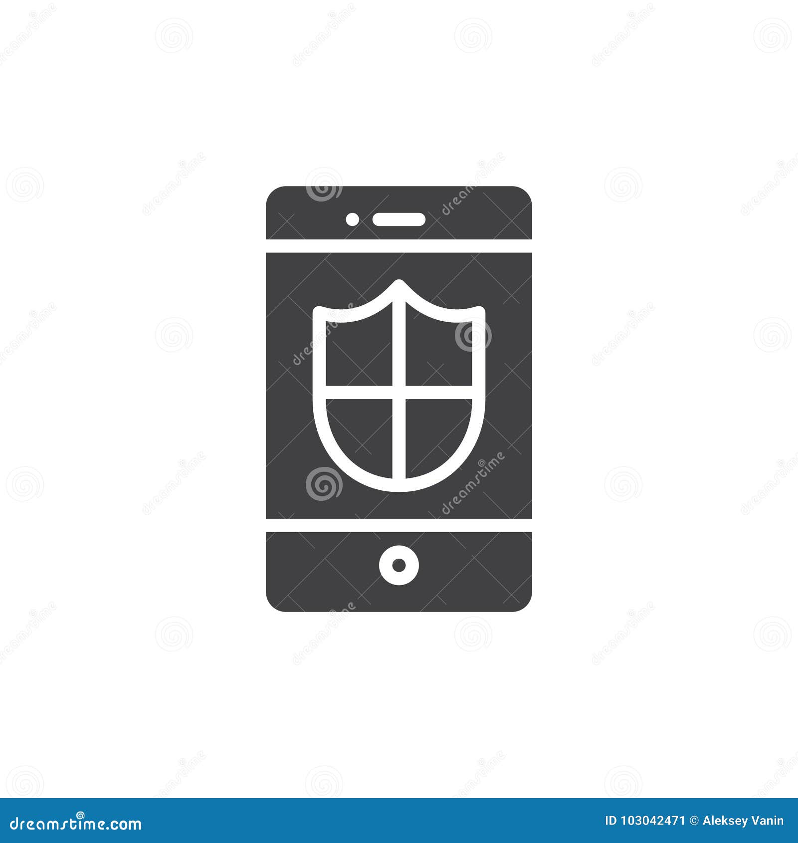 Smartphone with Shield Icon Vector Stock Vector - Illustration of guard ...