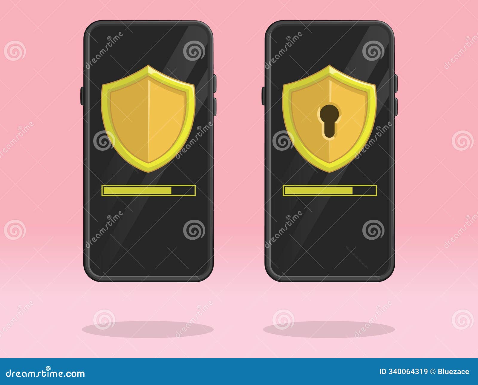 Smartphone Shield Keyhole Loading Screen Bar Stock Vector ...