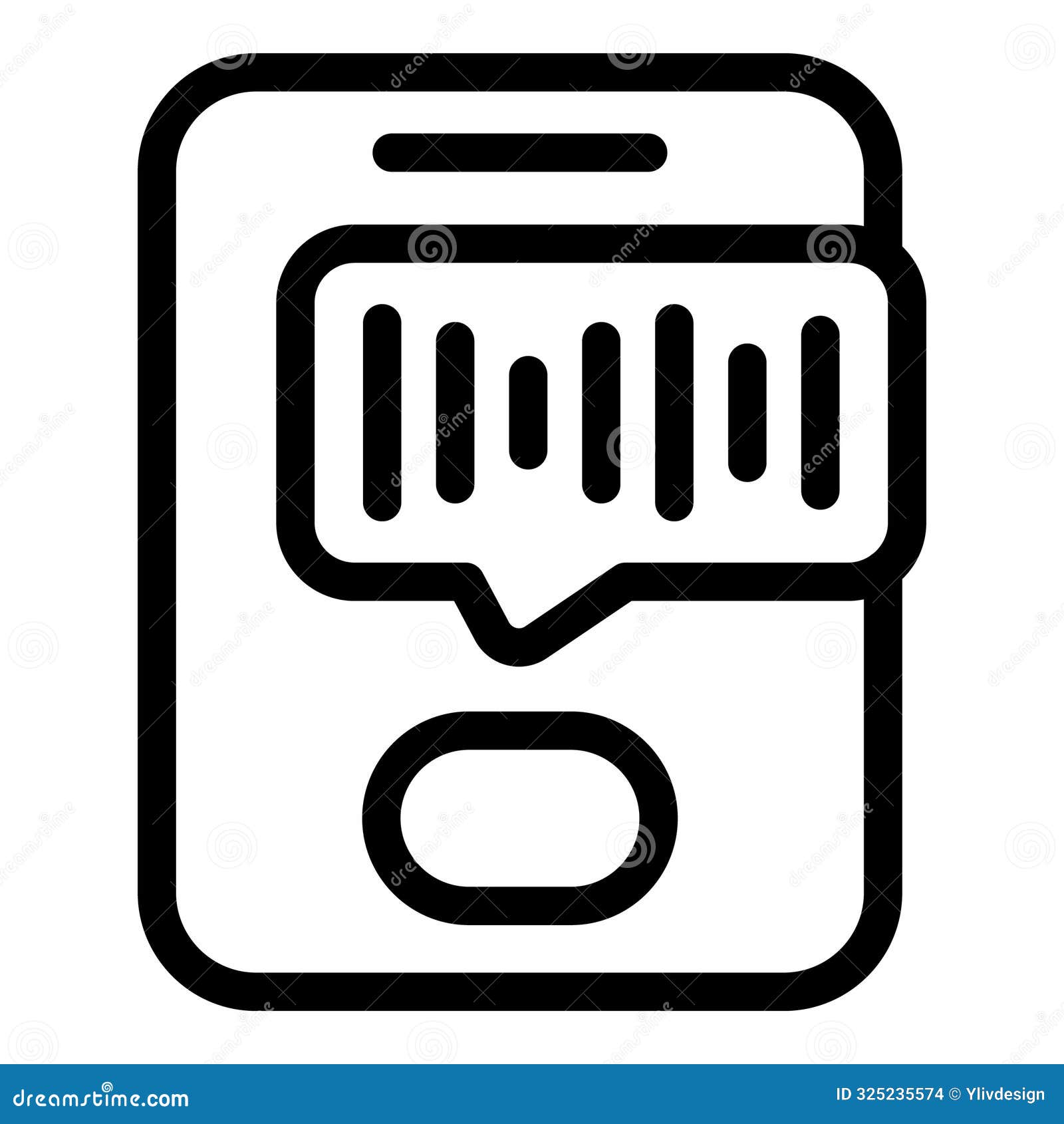 Smartphone Showing Barcode Inside Speech Bubble for Mobile Scan Concept ...