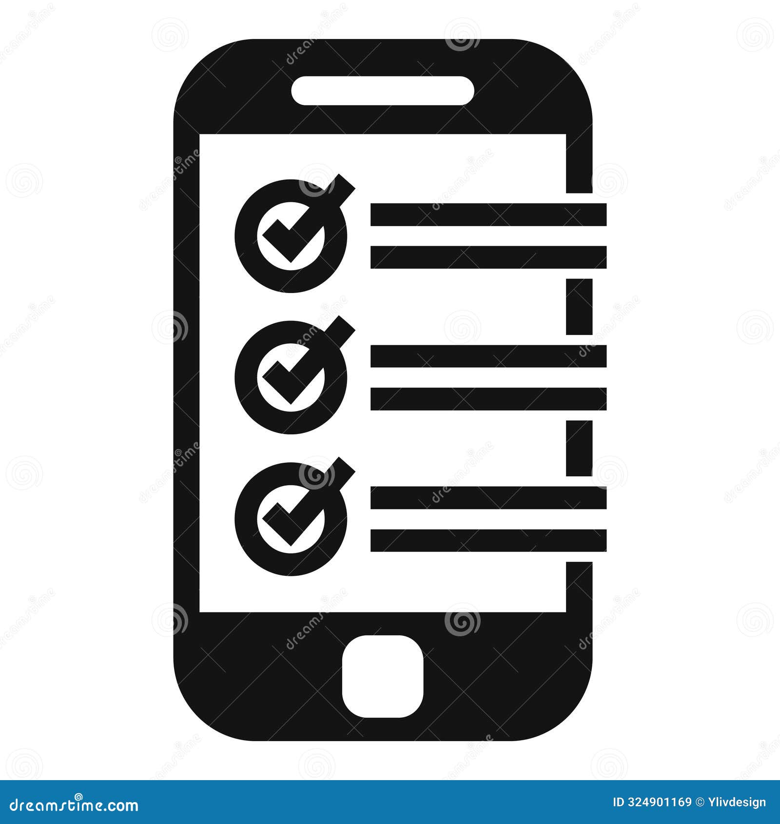 Smartphone Showing Checklist for Approving Completed Tasks Stock ...