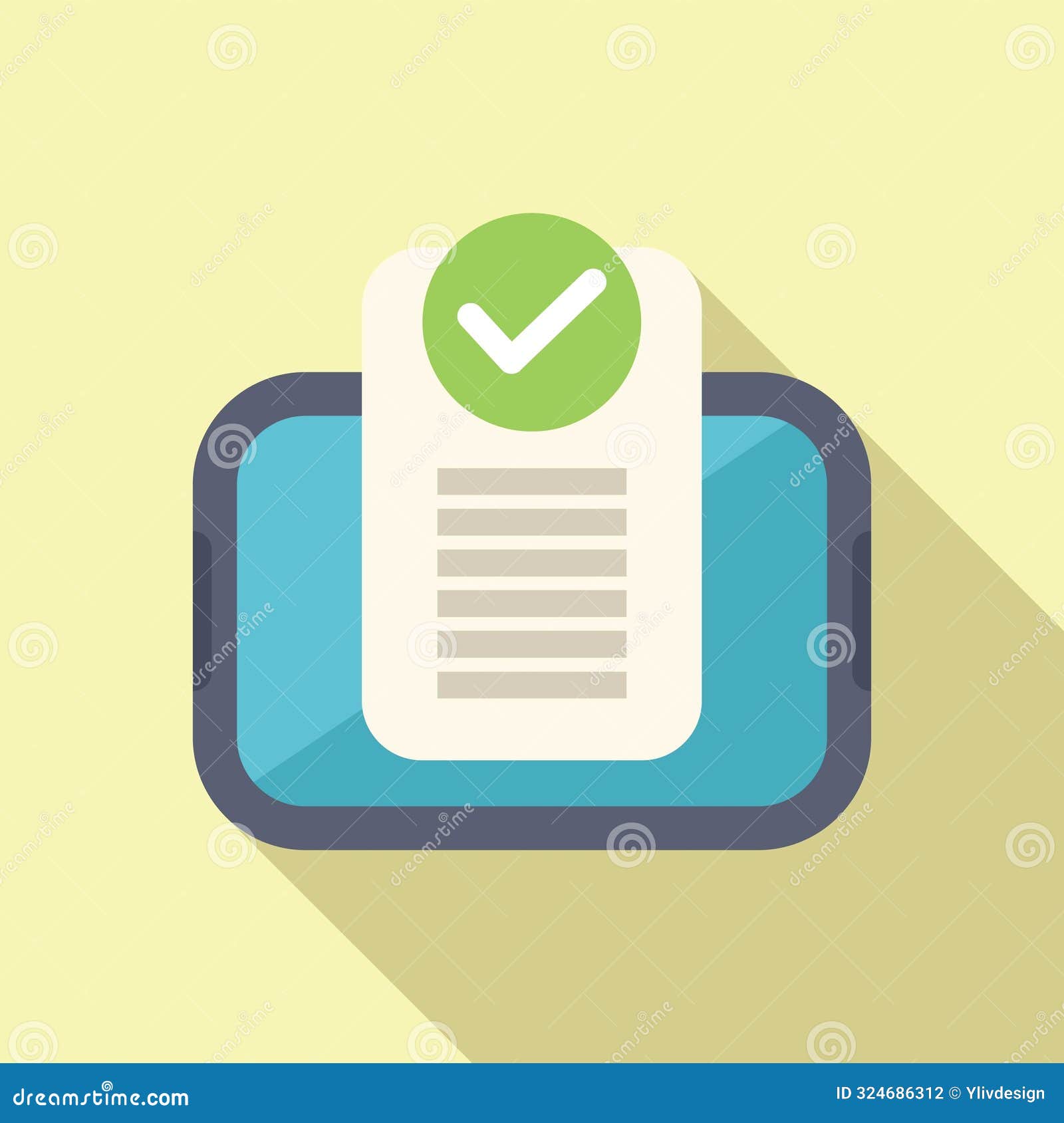 Smartphone Showing Completed Checklist with Green Check Mark Icon Stock ...
