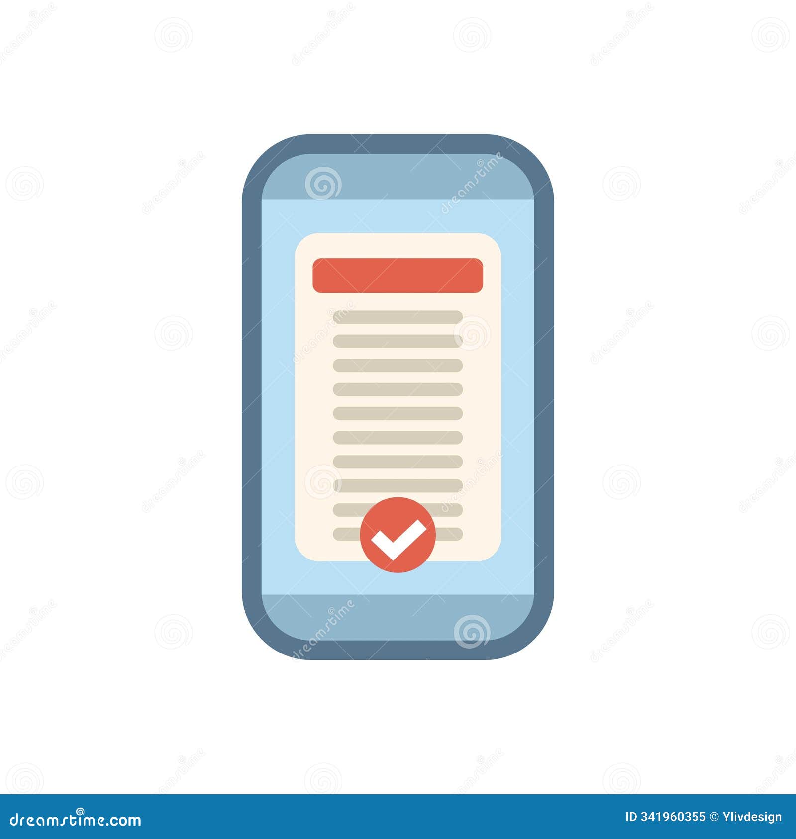 Smartphone Showing Completed Checklist on Screen Icon Stock ...