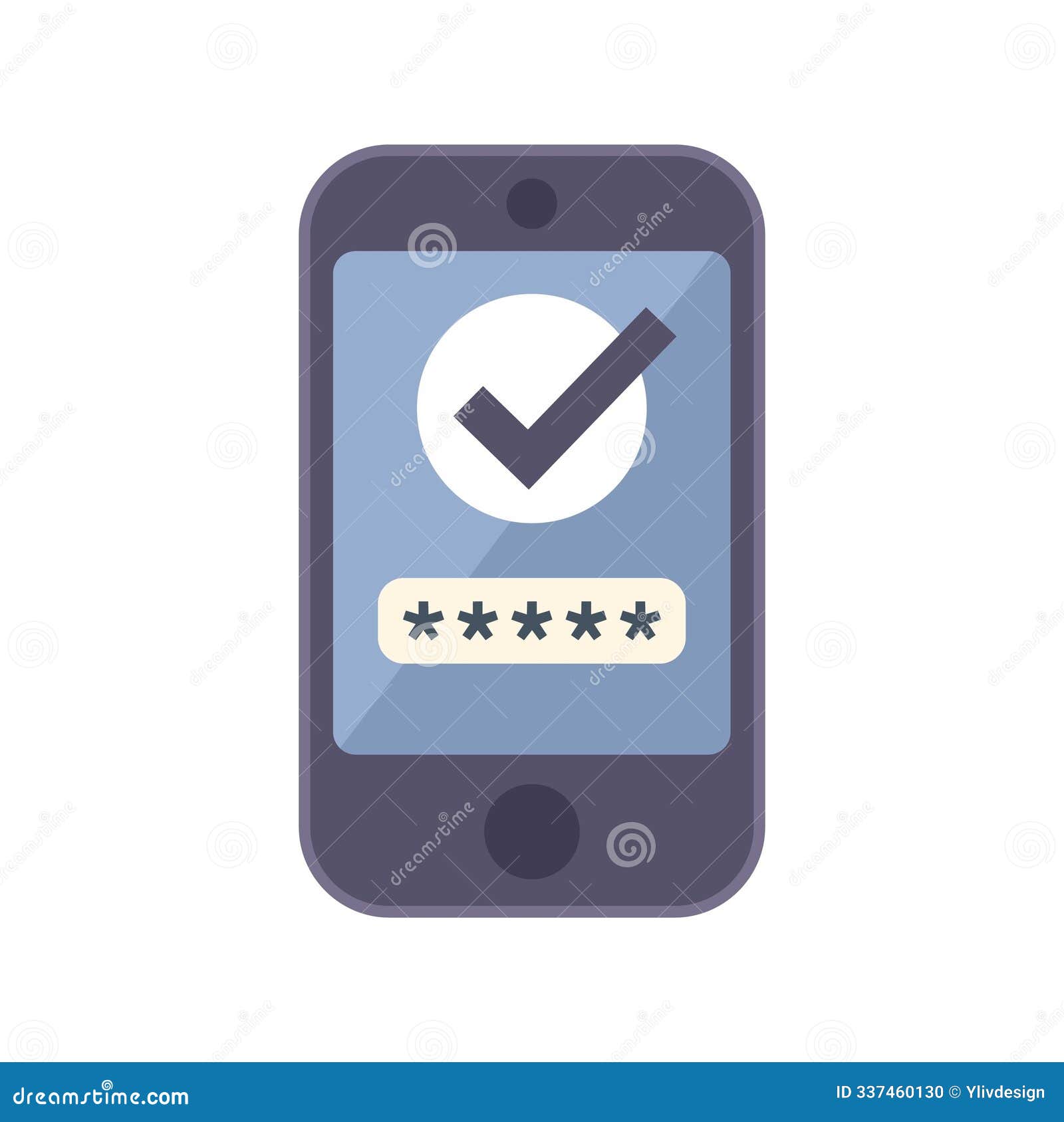 Smartphone Showing Correct Password Entry on Screen Stock Illustration ...