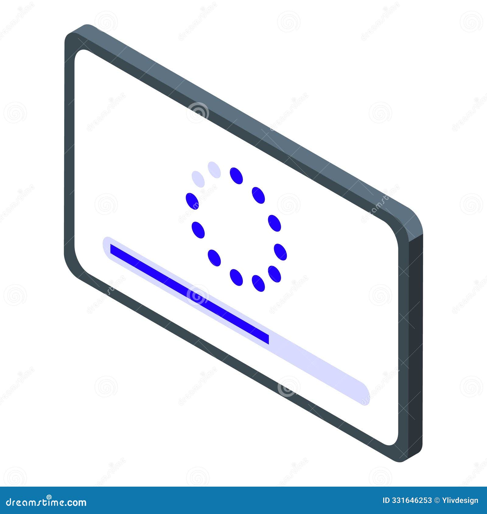Smartphone Showing Loading Status Bar and Spinning Circle Animation ...